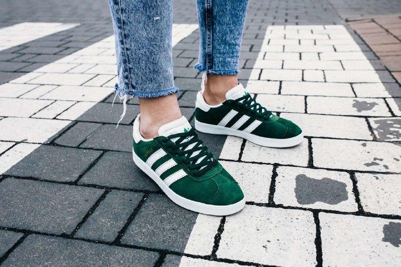 Кроссовки adidas gazelle green ( aдидас газель ) кеды зеленые с белой ...