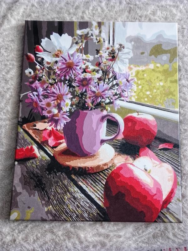 Розмальована картина за номерами букет польових квітів — ціна 270 грн у каталозі Картини