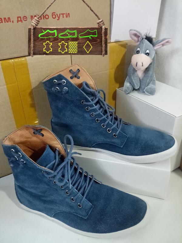 Високі жіночі кеди на шнурівці hannah pointer peacoat j12 (замша, чехія ...