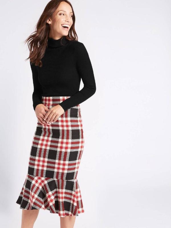Спідниця в клітинку — ціна 125 грн у каталозі Міді спідниці Купити жіночі речі за доступною