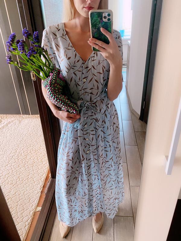 100 віскоза Carla Fasini довге блакитне плаття на гудзиках спереду — ціна 1399 грн у каталозі