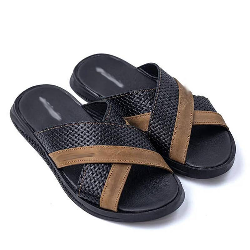 Чоловічі шкіряні літні шльопанці сланці — ціна 950 грн у каталозі Шльопанці Купити чоловічі речі