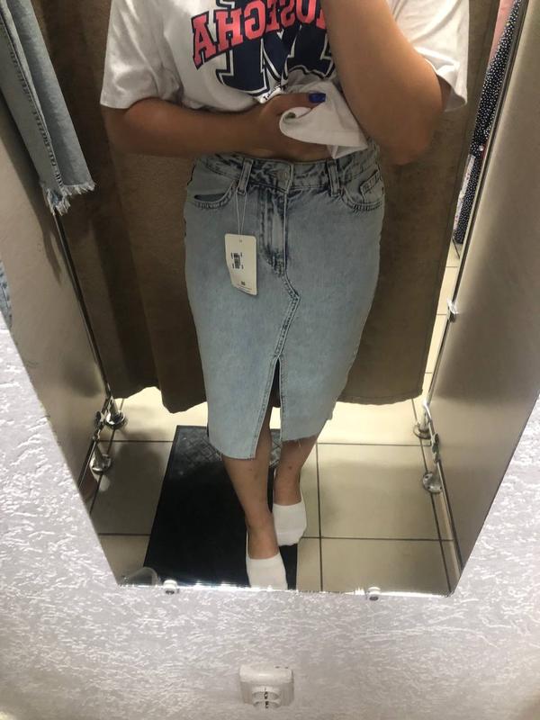 Джинсова юбка з вирізом — ціна 800 грн у каталозі Довгі спідниці Купити жіночі речі за доступною