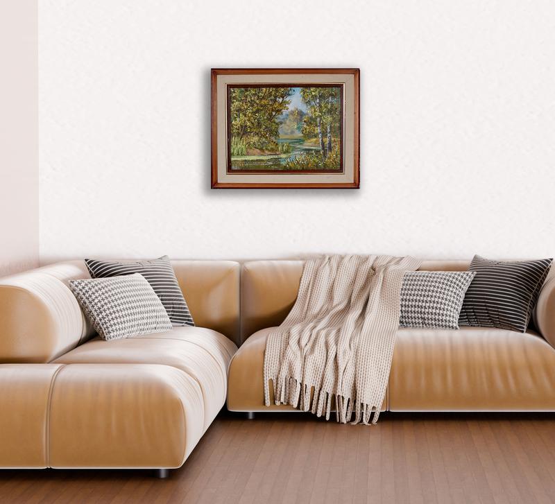 Літній пейзаж з річкою — ціна 2200 грн у каталозі Картини Купити товари для дому та побуту за