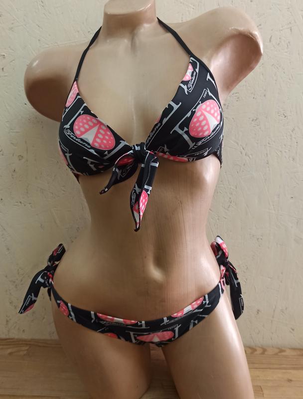 Fendi купальник женский раздельный черно розовый размер M — цена 299 грн в каталоге Купальники