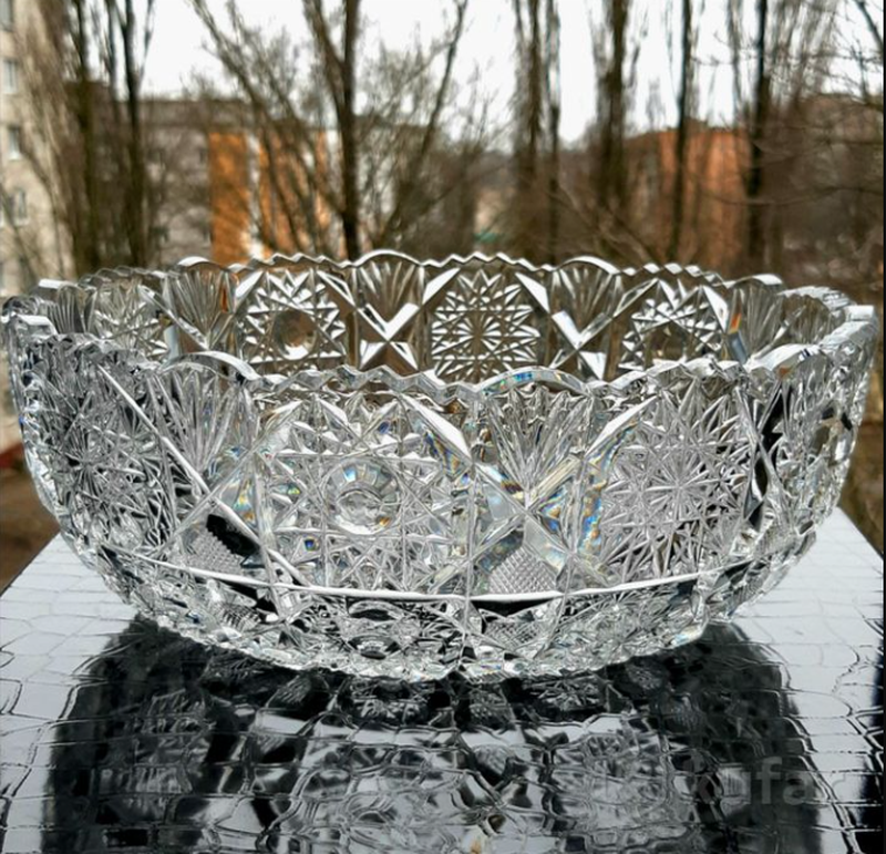Велика кришталева фруктовниця салатниця конфетниця Bohemia вінтаж ссер — ціна 750 грн у каталозі