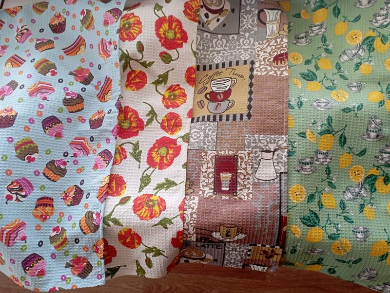 Набір кухонних вафельних рушників 4 шт — ціна 180 грн у каталозі Рушники Купити товари для дому