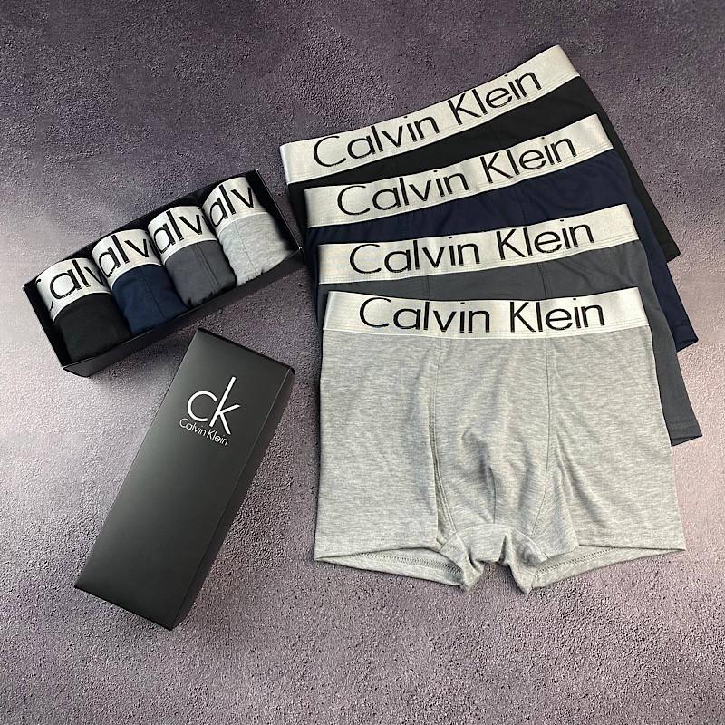 Комплект чоловічих трусів боксерів calvin klein steel(бавовна 93%), 4 ...