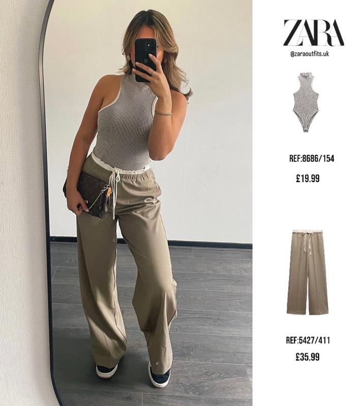 Штани zara з контрастним поясом zara s — ціна 1350 грн у каталозі Брюки Купити жіночі речі за ...