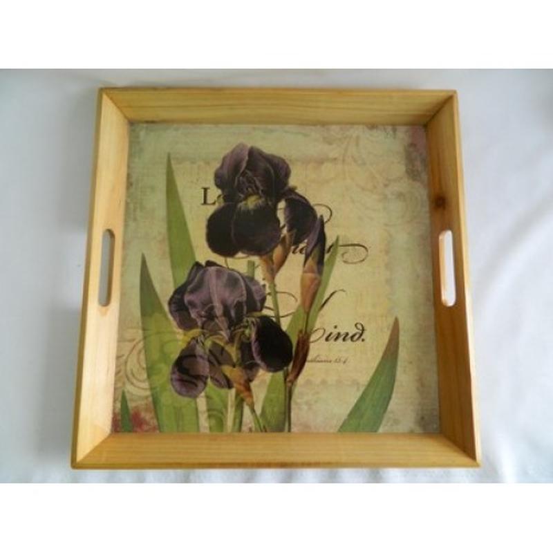 Таця деревяна іриси — ціна 360 грн у каталозі Таці Купити товари для дому та побуту за