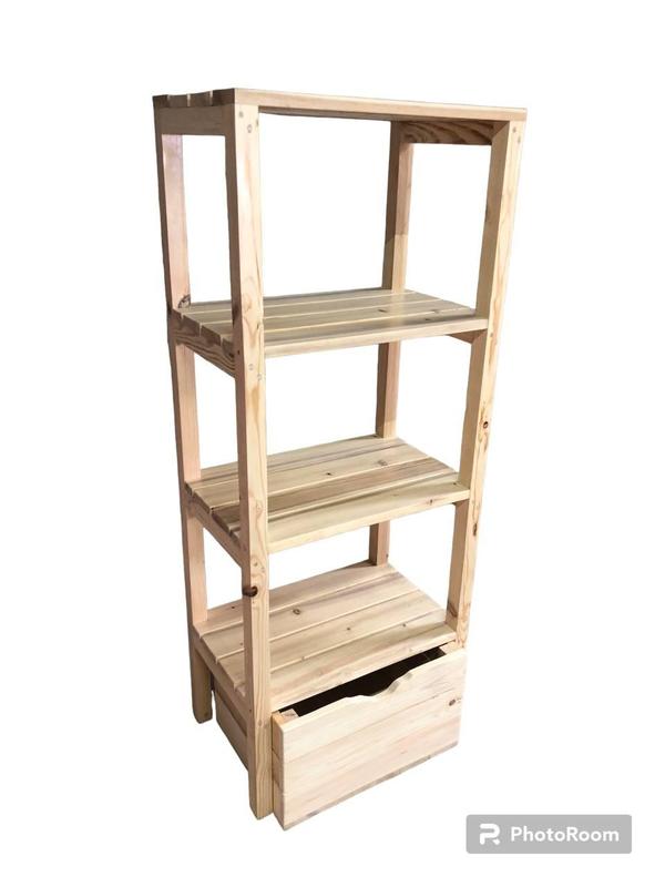 Стелаж 150 см 180 Cм 200 см з дерева для дому з ящиком деревяні полиці для мікрохвильової