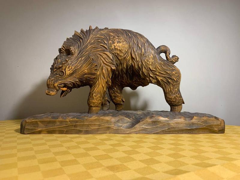 Статуетка з дерева фігурка з дерева статуетка кабан скульптура з дерева деревяна фігурка