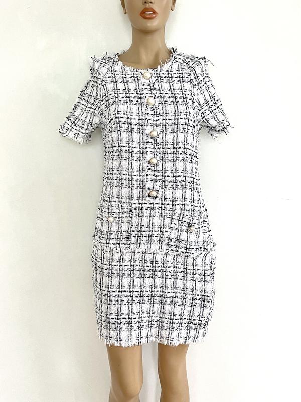 Shein платье твид плетение chanel жемчуг кутюрная ткань — ціна 500 грн ...