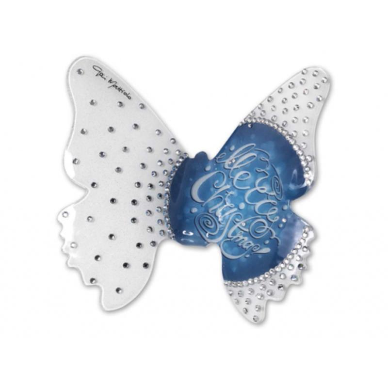 Статуетка метелик новорічний синій мотив мала — ціна 730 грн у каталозі Статуетки Купити