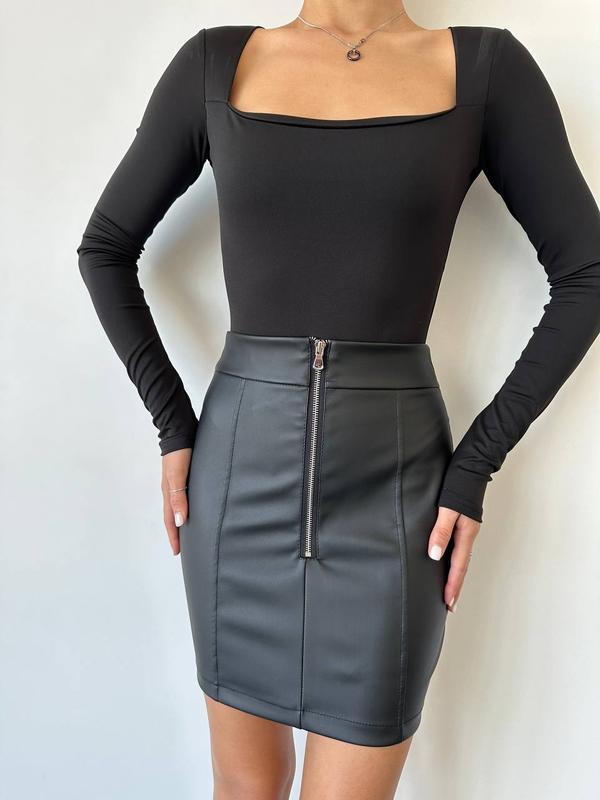 Шкіряна спідниця — ціна 630 грн у каталозі Міні спідниці Купити жіночі речі за доступною ціною