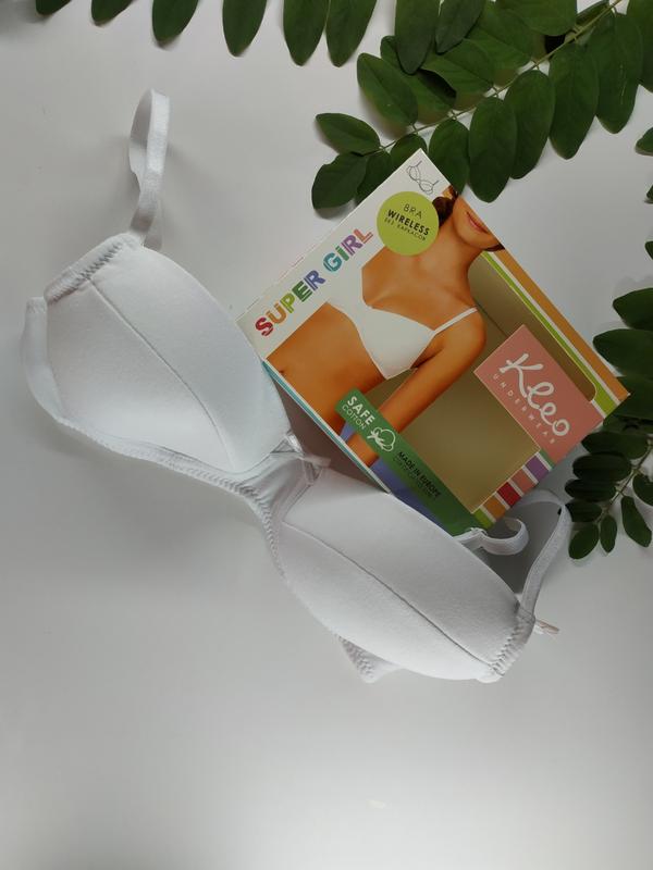 Бюстгальтер відкладенний для дівчини підлітка kleo 1613 білий бавовняний клео — ціна 293 грн у ...