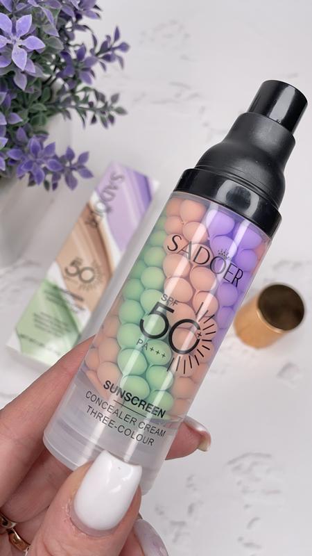 База под макияж трехцветная sadoer с защитой от солнца spf 50+pa ...