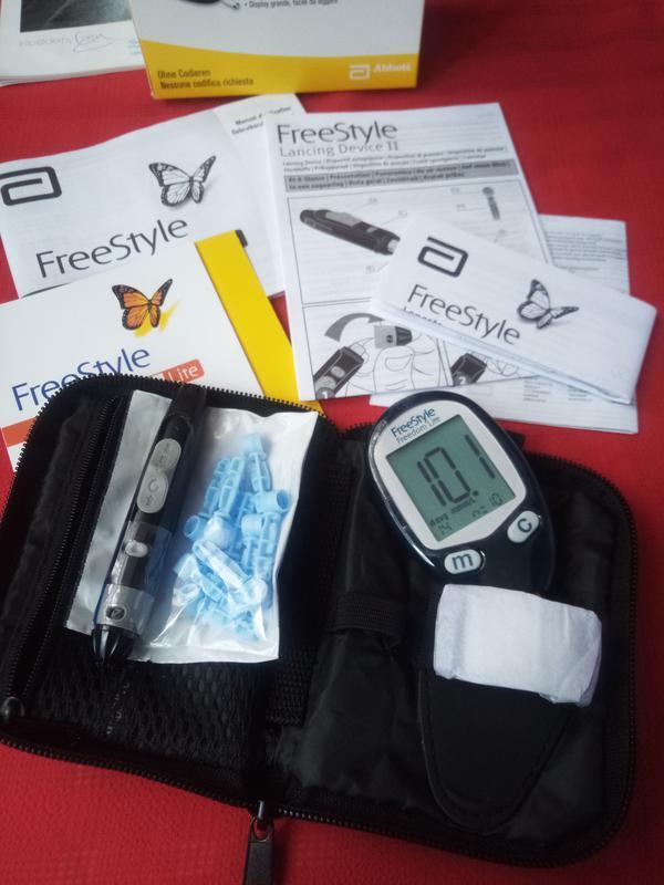 Глюкометр freestyle freedom lite+ланцетное устройство 10 ланцетов ...