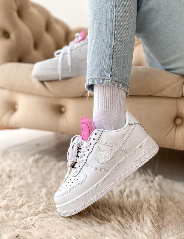 Кроссовки женские nike air force 1 lx white lace белые (найк аир форс ...