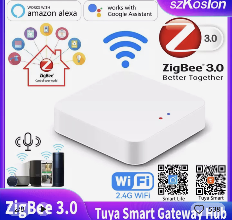 Шлюз розумного будинку wifi tuya zigbee концентратор smart life — цена ...