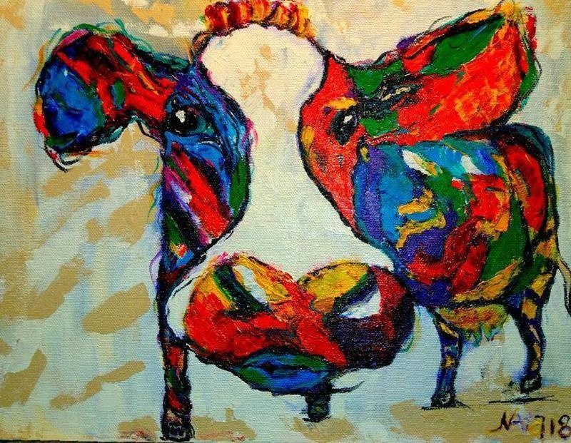 Цветная корова — цена 2800 грн в каталоге Картины Купить товары для дома и быта по доступной