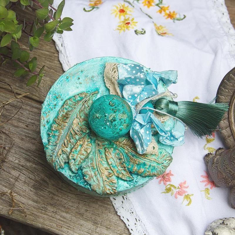 Скринька бірюзова з пірїнками — ціна 600 грн у каталозі Скриньки Купити товари для дому та