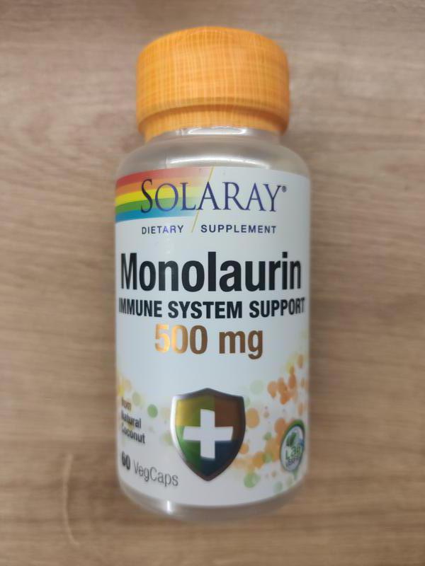 Solaray, монолаурин, monolaurin, для імунітету 500 мг, 60 капсул — цена ...