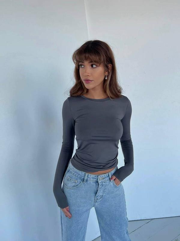 Обтягуючий лонгслів з вирізами для пальчиків🔝 — ціна 399 грн у каталозі Лонгсліви Купити жіночі