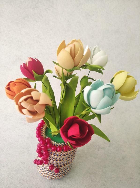 Букетик цветов из фоамирана — цена 130 грн в каталоге Искусственные цветы Купить товары для