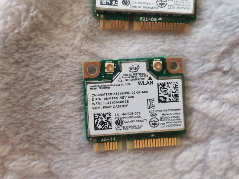 Wi-fi адаптер intel 7260 hmw ac, 2,4 ghz, 5 ghz, b/g/n/ac, blu ...