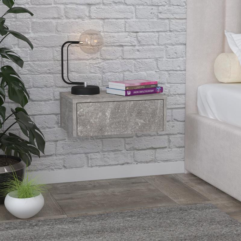 Підвісна приліжкова тумба флай бетон — ціна 660 грн у каталозі Тумби Купити товари для дому та