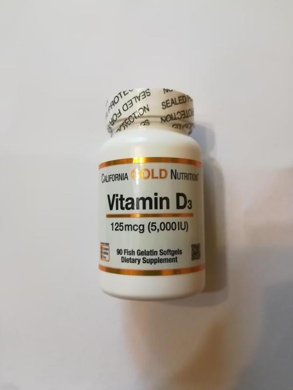 California gold nutrition, вітамін d3, 125 мг (5000 мо), 90 капс ...
