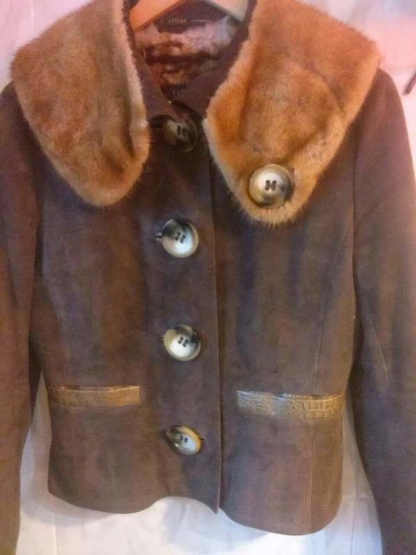 Дубленка upstar continental,оригинал,норка воротник,внутри натуральный ...