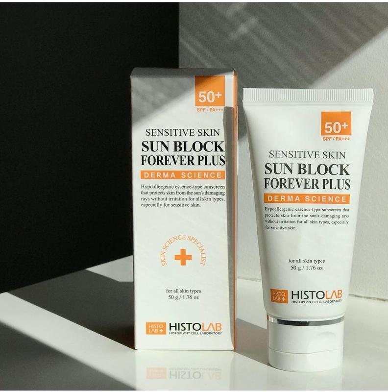 Sensitive skin sun block forever plus spf 50 histolab солнцезащитная эссенция для чувствительной ...