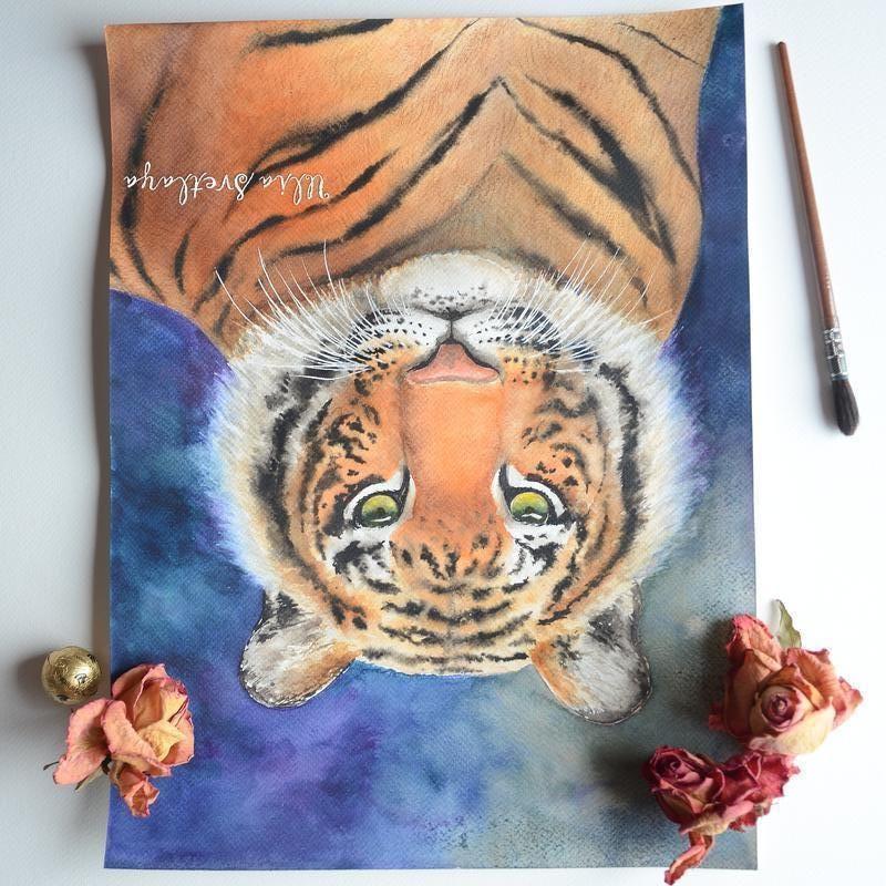 Картина аквареллю тигр — ціна 1000 грн у каталозі Картини Купити товари для дому та побуту за