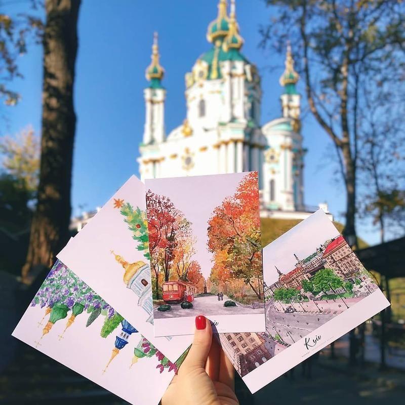 Set of 4 kyiv postcards — цена 240 грн в каталоге Открытки и конверты ...