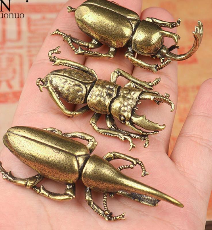 Фігурка статуетка сувенір комаху жук носоріг олень метал латунні латунь — ціна 777 грн у