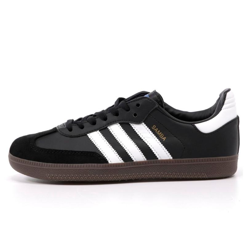 Мужские кроссовки adidas samba og black gum b75807, черные кожаные ...