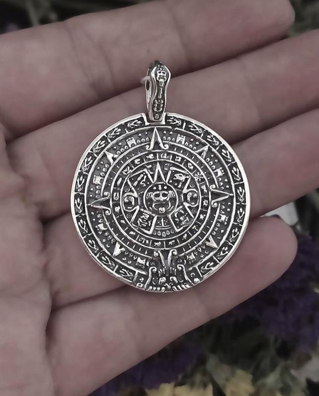 Підвіс срібло 925 кулон календар майя камінь сонця — ціна 1573 грн у ...