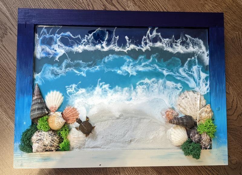 Картина з епоксидної смоли море — ціна 600 грн у каталозі Картини Купити товари для дому та