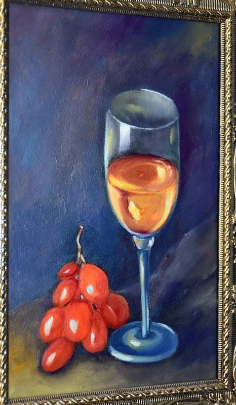 Бокал виноградного вина оргалит 20х30 — цена 515 грн в каталоге Картины Купить товары для дома и