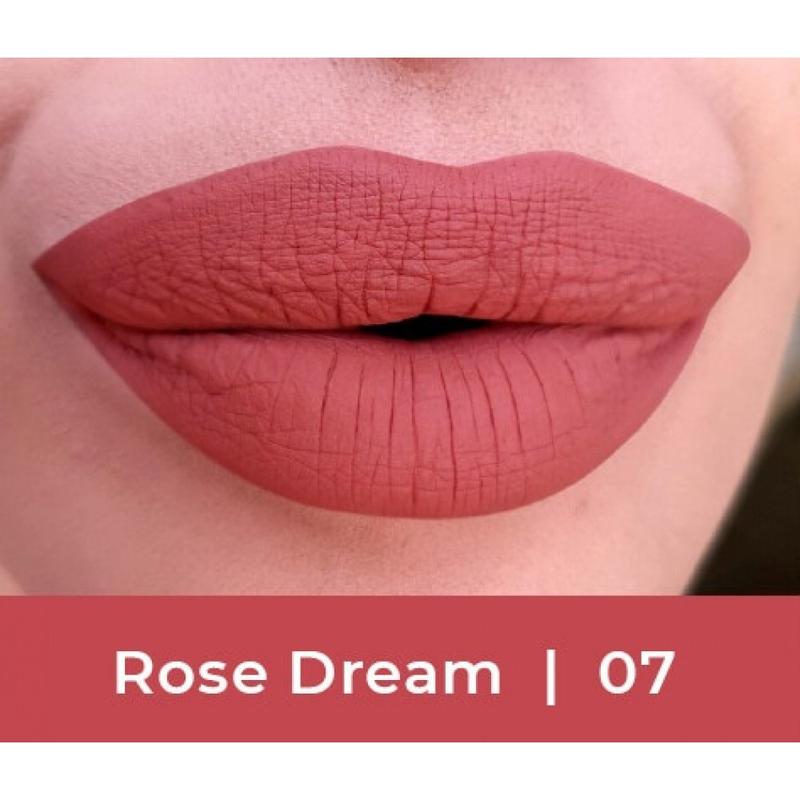 Жидкая матовая помада vfx elite 07 сказочная мечтательница / rose dream, 4 мл make up farmasi ...