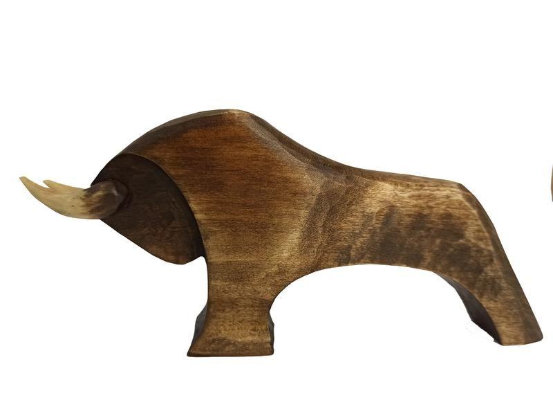 Статуетка бика різьба по дереву статуетки з дерева скульптури з дерева декори для дому