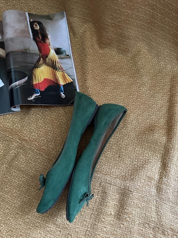 Зручні зелені замшеві балетки — ціна 250 грн у каталозі Балетки Купити ...