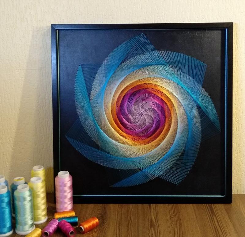 3-д картина-мандала "радужная спираль " в технике string art. — цена ...
