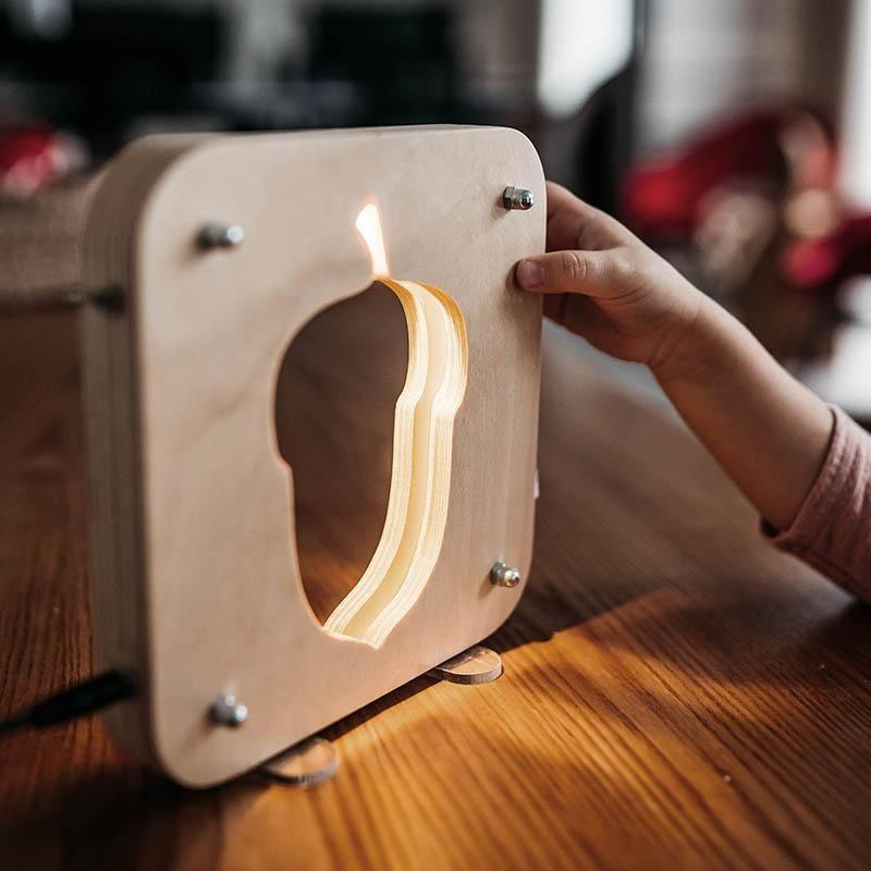 Деревяний нічник з фанери Nuts — ціна 1350 грн у каталозі Нічники Купити товари для дому та