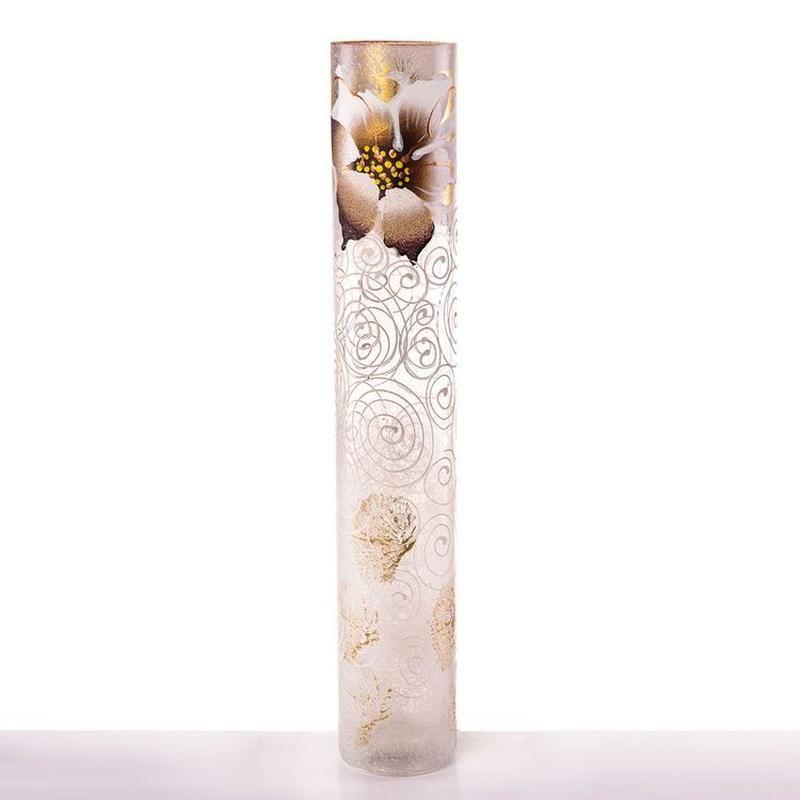 Ваза висока циліндрична з художнім розписом ніжність 60 см — цена 800