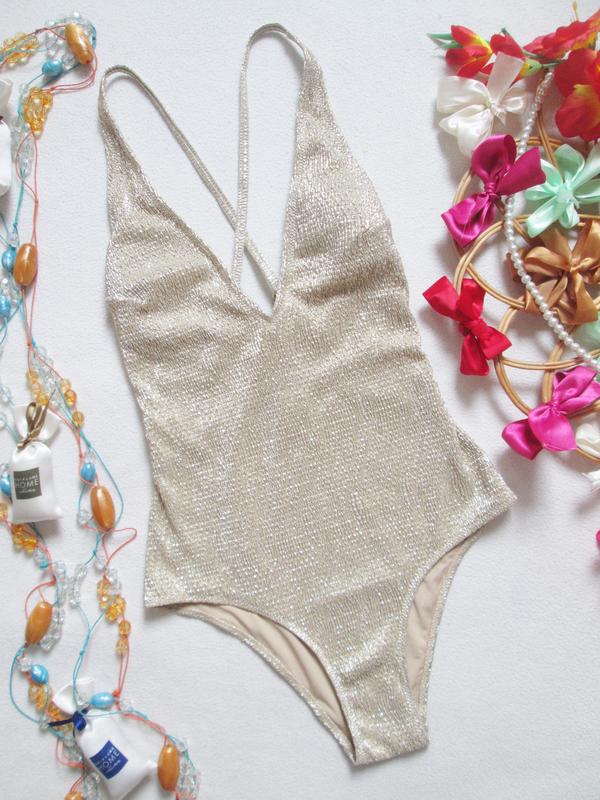 Шикарный слитный фактурный золотой купальник h&m 🌺🌴🌺 — ціна 1599 грн у ...