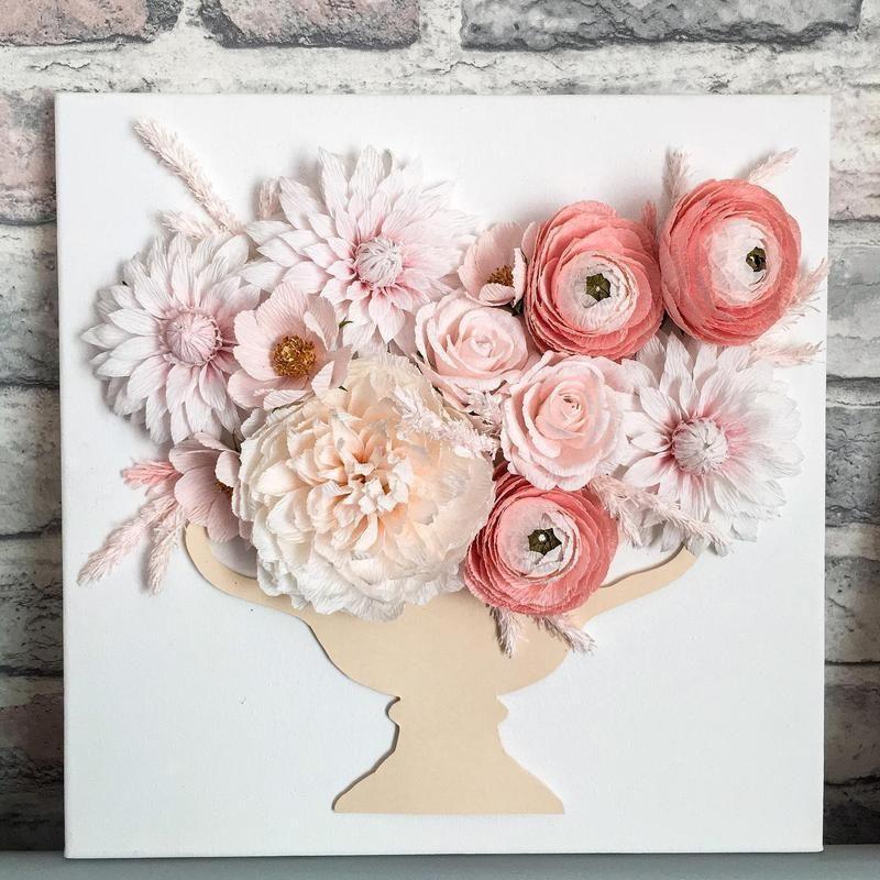 3д картина в розовых тонах из бумаги — цена 500 грн в каталоге Картины Купить товары для дома и