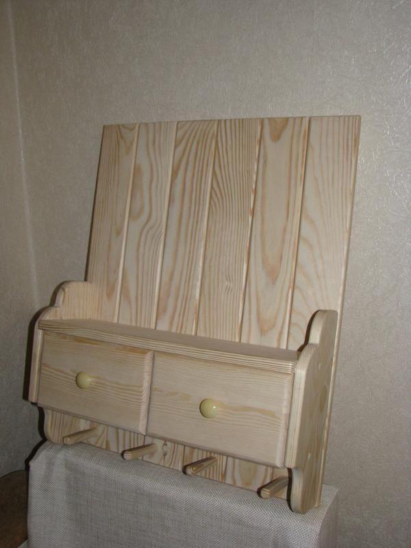 Настінна деревяна полиця з шухлядками — ціна 3500 грн у каталозі Полиці Купити товари для дому